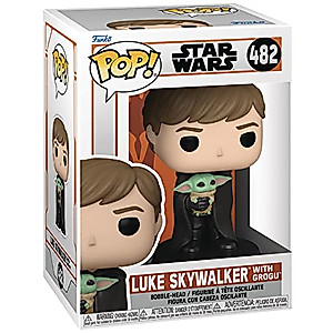POP Star Wars: The Mandalorian - Luke Skywalker with Grogu Funko Vinyl Figure (Bundled with Compatible Box Protector Case), Multicolor, 3.75 inches
