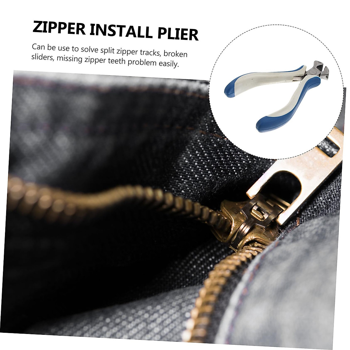 SEWACC Zipper Pliers for Install Tail Gear Slotted Pliers for Outdoor Tents Clothing Bags Sturdy Tool Random Color