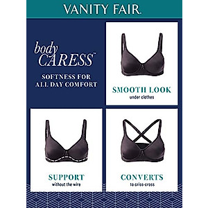 Vanity Fair Women's Body Caress Full Coverage Wirefree Bra 72335, Damask Neutral, 42B