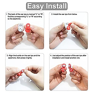 4 Pairs Galaxy Buds Live Ear Tips Ear Hooks Kit Set, Small/Large 2 Size Silicone Anti-Slip Fit in Case Rubber Ear Buds Wings Eartips Compatible with Samsung Galaxy Buds Live - Mystic Black