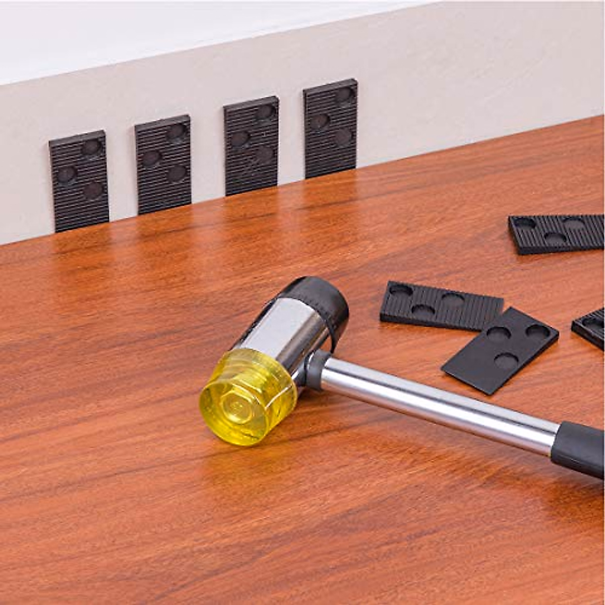 ZEXHOM Professional Laminate Wood Flooring Installation Kit with 40 Spacers, Upgraded Tapping Block, Widen Pull Bar and Heavy Duty Mallet