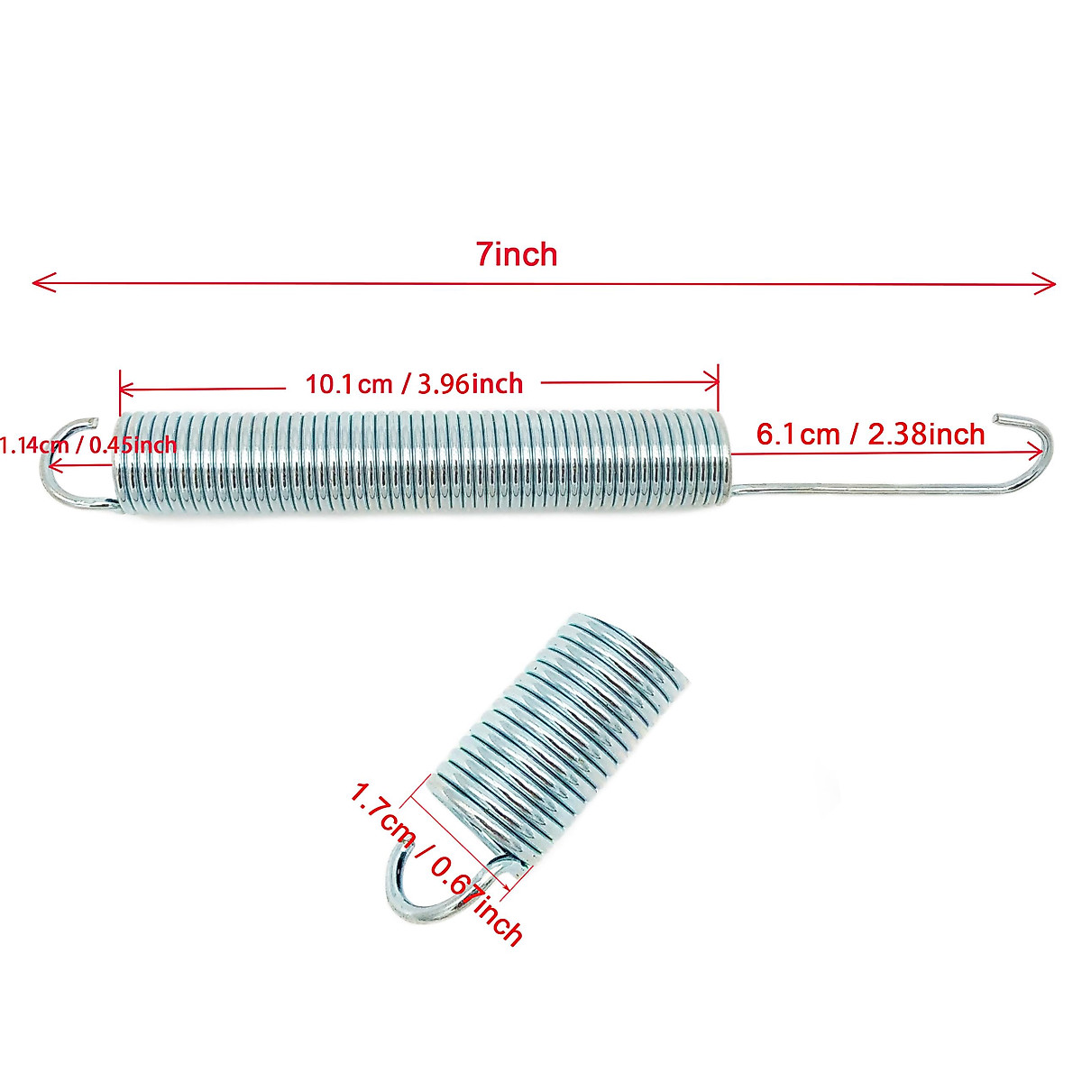 Souldershop 7 inch Replacement Recliner Chair Mechanism Furniture Tension Springs Long Neck Style (Pack of 2)