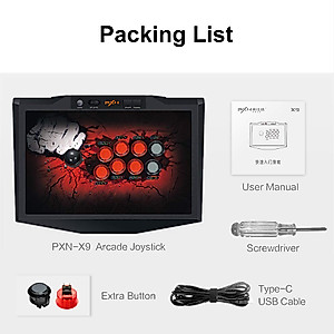 PXN Pro Arcade Fight Stick X9 Street Fighter Arcade Stick Game Fighting Joystick for PS4/PS3 /Xbox Series X/S/Xbox One/Switch/Window PC