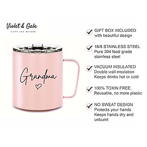 VIOLET & GALE Grandma to be Gifts 12oz New Grandma Coffee Mug Beautiful First Time Grandmother Announcement Baby Gift
