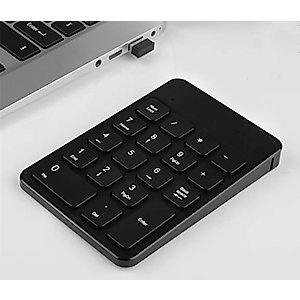 CHAYA Wireless Numeric Keypad-Mini 18 Keys Portable Slim Number Pad Computer Accessories Compatible with IP,Android,MAC,Windows for Laptop and Tablet(Black)