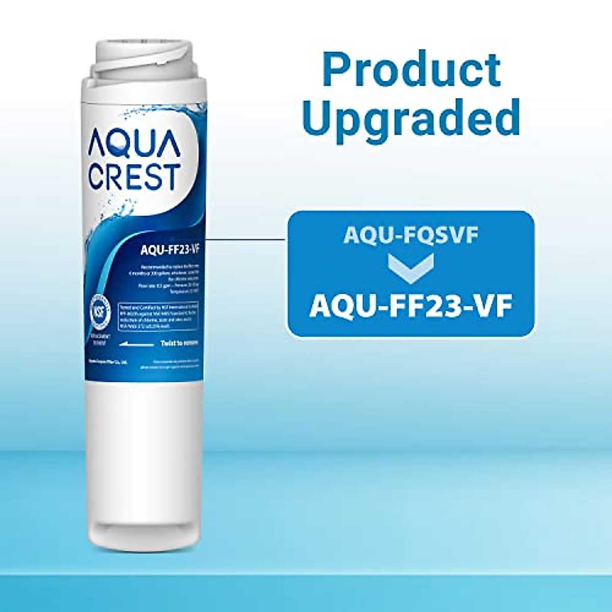 AQUACREST FQSVF Under Sink Water Filter, Replacement for GE FQSVF, FQSVN, FQSLF, GXSV65R, NSF 42 Certified (1 Set)