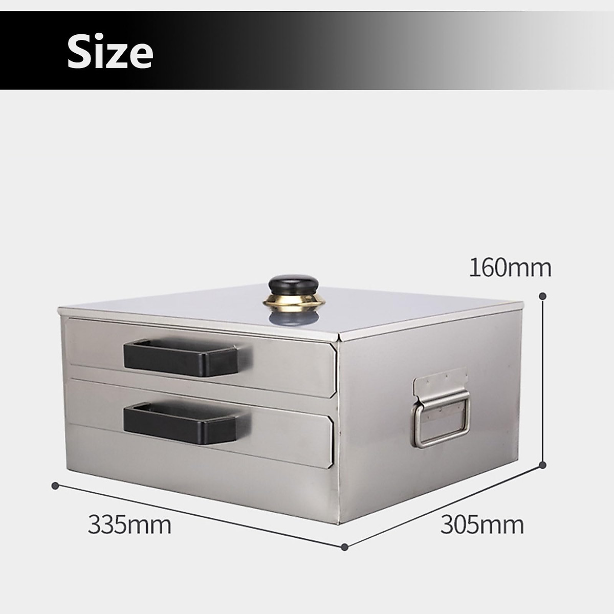 Chinese Rice Noodle Roll Food Steamer - Home Rice Noodle Roll Machine with 3 Stainless Steel Trays (1 Tray with Hole + 2 Solid Tray)