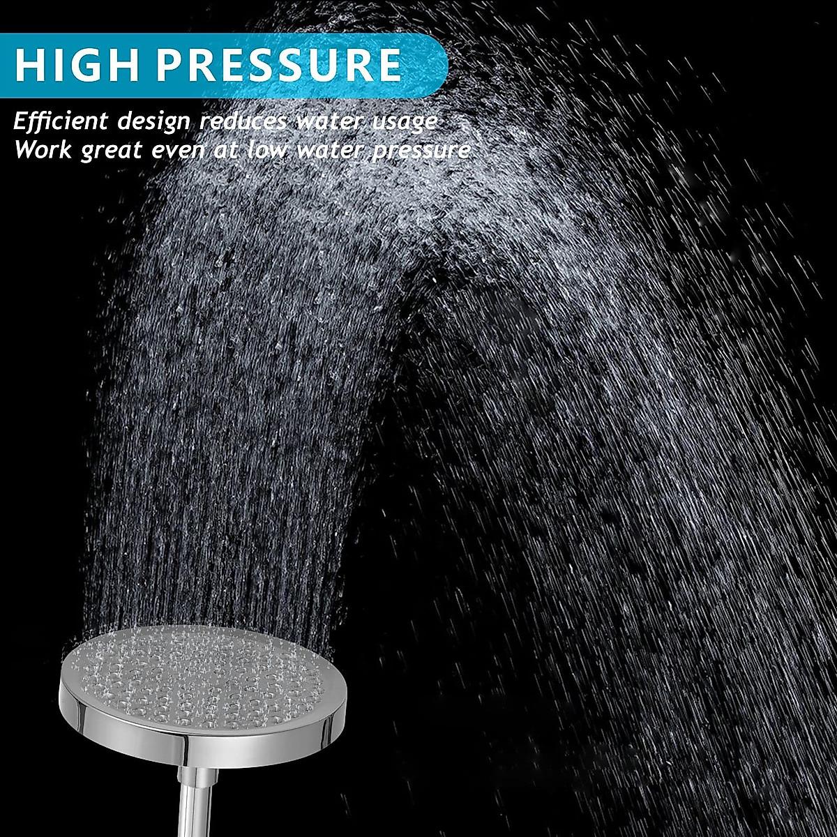 Nuodan High Pressure Rain Shower Head with 11'' Extension Arm - High Flow Rainfall Showerhead - Luxury Modern Look - Pressure Boosting (Chrome)