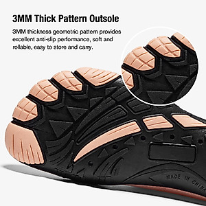 HIITAVE Water Shoes for Women Barefoot Quick Dry for Beach River Swim Pool Yoga Walking Surfing Kayaking Light Pink 10 M US Women