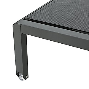 Christopher Knight Home Cape Coral Outdoor Aluminum Chaise Lounges with Mesh Seat, 2-Pcs Set, Grey / Dark Grey