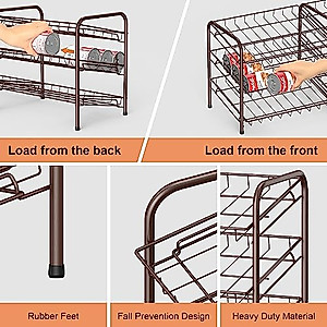 NANANARDOSO Can Organizer for Pantry, 3 Tier Can Dispenser Rack Holds up to 72 Cans, Can Storage Organizer Holder for Canned Food Storage Kitchen Cabinets or Pantry Shelf Countertop, Brown