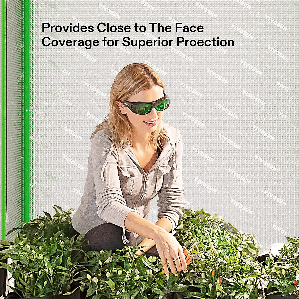 VIVOSUN Indoor Hydroponics LED Grow Room Glasses with Glasses Case