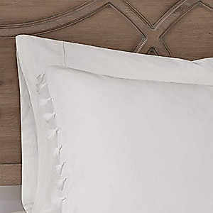 Madison Park Cozy Cotton Comforter Set Casual Modern Design All Season Bedding, Matching Shams, King/California King (104 in x 92 in), Lillian, Fringe Tassel Ivory