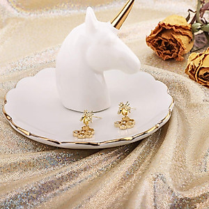 Emibele Dangle Earrings, 925 Sterling Silver Needle Cubic Zirconia Brass Small Bee & Honeycomb Drop Earrings for Women Ladies Adult Fashion Jewelry Accessories - Champagne Gold