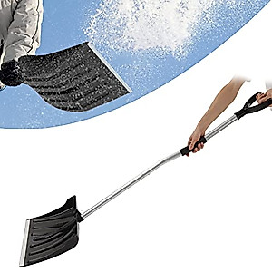 Wide Snow Shovel, 17.7in Detachable Portable Emergency Snow Shovel,D Shaped Handle Snow Removal Tool with Storage Bag, for Car Garden Camping