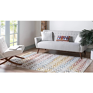 Rugs.com Lattice Trellis Collection Rug – 8' x 10' Multi Low-Pile Rug Perfect for Living Rooms, Large Dining Rooms, Open Floorplans