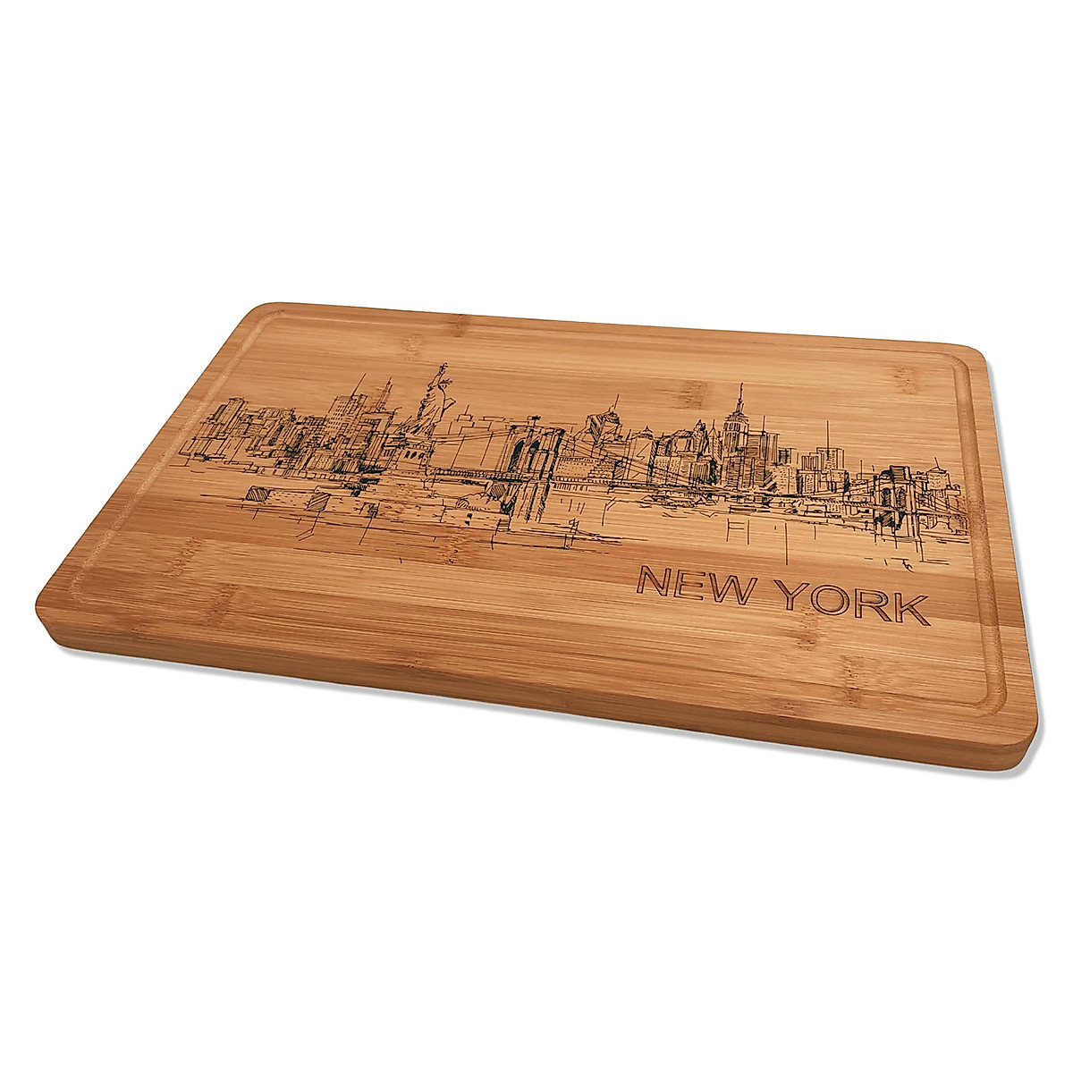 New York City Engraved Cutting Board Bamboo Gift One Size