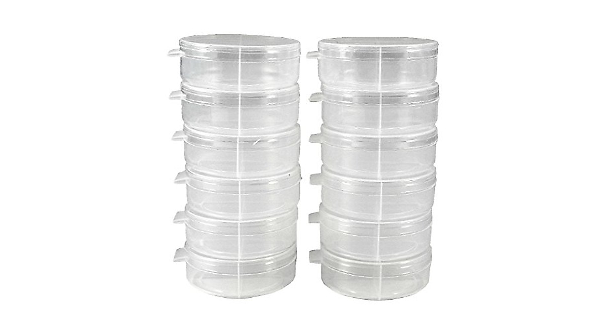 Tidy Crafts Clear Round Containers - Pack of 12