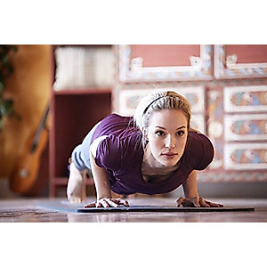 Gaiam Restore Fitness Exercise Mat with Self-Guided Exercise Illustrations Printed on Mat, 10mm Thick