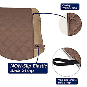 PureFit Reversible Quilted Recliner Sofa Cover, Water Resistant Slipcover Furniture Protector, Washable Couch Cover with Elastic Straps for Kids, Dogs, Pets (Recliner, Brown/Beige)