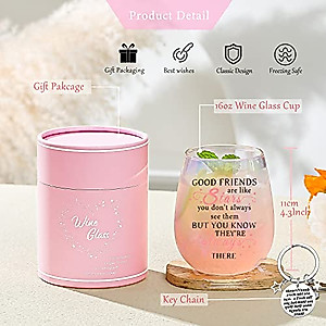 Yalucky Wine Glass, Personalised Birthday Gift for Friend, Durable Glass, 16.0 oz, Wine Glass, Friendship Theme