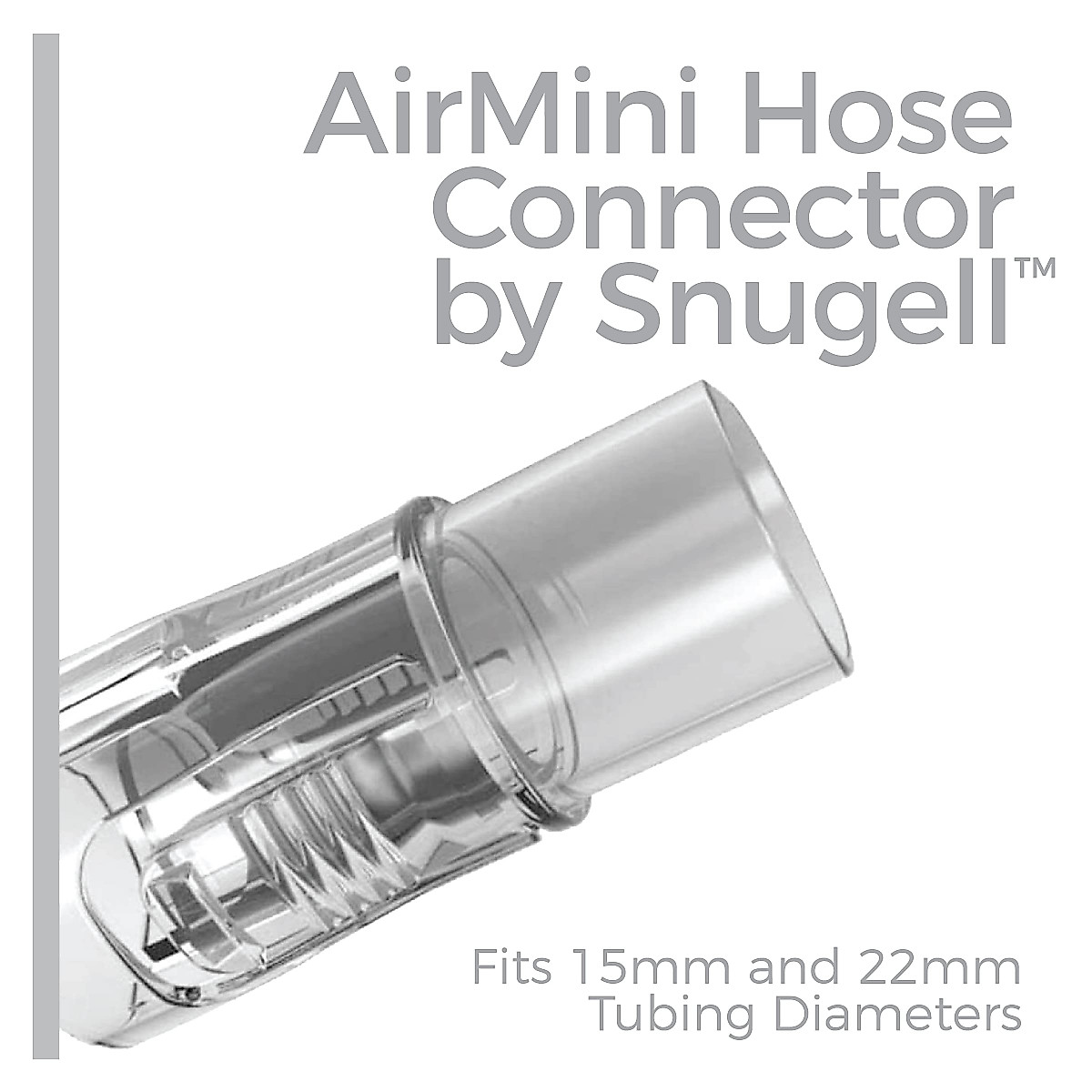 AirMini Connector by Snugell | Connect Any Mask to AirMini Device | Fits 15 mm and 22 mm Diameters | Travel Adapter