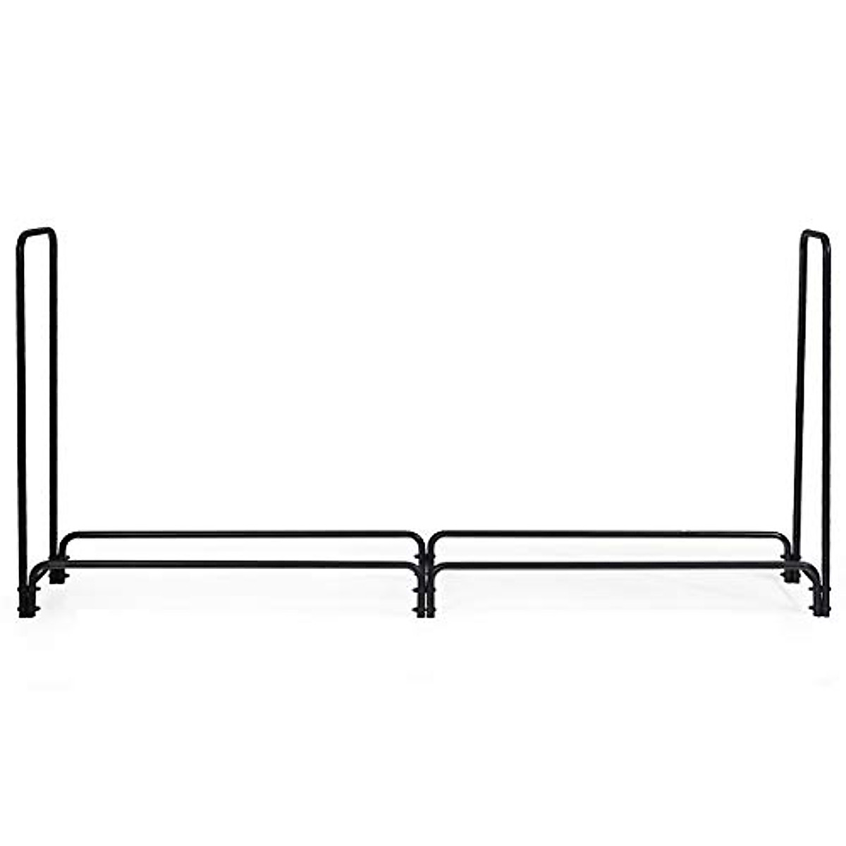 Goplus 8ft Firewood Log Rack, Outdoor Heavy-Duty Firewood Storage Holder w/Sturdy Steel Tubular Frame, Easy Assembly Rustproof Fireplace Wood Stacker for Fireplace, Patio, Deck, Fire Pit, 8ft Black