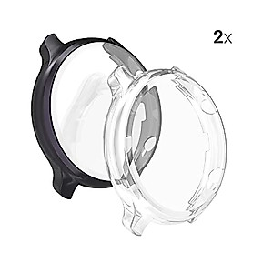 kwmobile Case Compatible with Huami Amazfit GTR 2 / 2e (Set of 2) - Smart Watch/Fitness Tracker Cover - Transparent/Grey