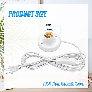 1 Pcs 9.84 ft Light Socket with Cord E26/ E27 Light Bulb Socket with On/Off Switch Hanging Light Cord Extension,for Garage Installation Lighting (1)