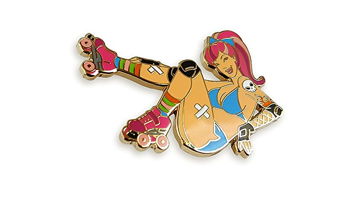 Pinsanity Roller Derby Pin Up Enamel Pin - Vintage Style