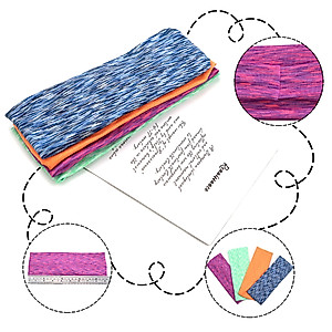 CÉLLOT 12 Colors Sweat Headbands Breathable Athletic Sweatbands Yoga Sports Headbands for Girls and Boys Soft Moisture Wicking Elastic Hairband for Girls and Teenagers Adults