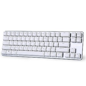 Qisan Happy Deals 10% Discount off Mechanical Keyboard Gaming Keyboard Blue Switch 68-Keys Mini Design (60%) Gaming Wired Keyboard White Silver Magicforce