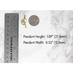 CaliRoseJewelry 14k Tinkerbell Fairy Tale on The Moon Charm Pendant in Yellow Gold
