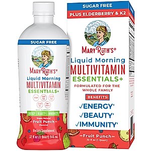 Multivitamin Multimineral for Women Men & Kids by MaryRuth's | No Added Sugar | Vegan Liquid Vitamins for Adults & Kids | Mens, Womens Multivitamin | Energy & Beauty Booster | 32oz (Package May Vary)