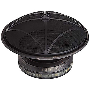 Bristol Black Iron Outdoor Fire Pit Round 35" Steel Mesh Wood Burning with Spark Screen and Fire Poker for Outside Backyard Patio Camping Deck - John Timberland