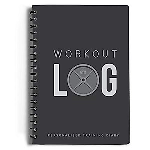 Workout Planner for Daily Fitness Tracking & Goals Setting (A5 Size, 6” x 8”, Charcoal Gray), Men & Women Personal Home & Gym Training Diary, Log Book Journal for Weight Loss by Workout Log Gym
