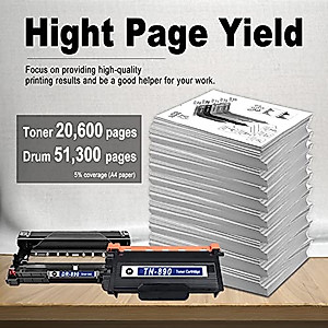 2-Pack (1Toner+1Drum) TN890 DR890 Compatible TN-890 Toner Cartridge and DR-890 Drum Unit Replacement for Brother HL-L6250DW L6400DW L6400DWT MFC-L6750DW L6900DW Printer Sold by Feromyink