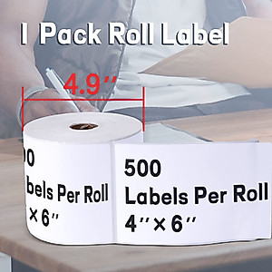 ASprink 4"x6" Thermal Shipping Address Labels - Thermal Labels 4"x6" for Label Printer - Address Label Paper Compatible with MUNBYN, Rollo, and Other Thermal Printer, 1 Pack(500 Roll/Pack)