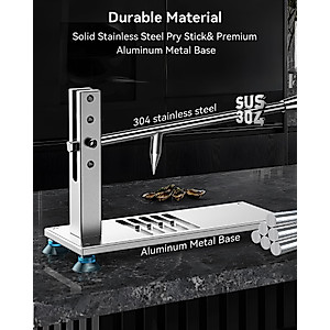 ZeroPone Oyster Clam Opener Machine Adjustable Oyster Shucker Machine Oyster Shucker Tool Set Including Knives, Glove and g-Clip, Seafood Tools for Hotel Family Buffet