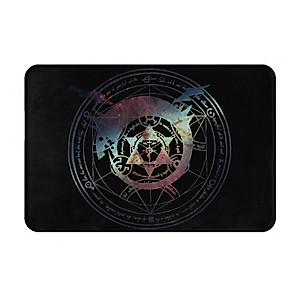 EREUYDT Fullmetal Anime Alchemist Area Rug Decor Carpet Non-Slip Washable Rugs Door Mat for Indoor Outdoor 29x17 Inch