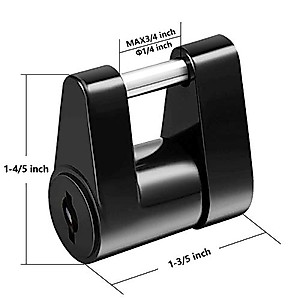 LCGP 2PCS Black Trailer Hitch Coupler Locks, Dia 1/4 Inch, 3/4 Inch Span Boat RV Truck Car's Coupler