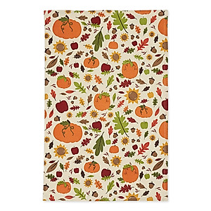 DII Fall Basics Kitchen Dishtowel Collection Printed & Plaid Fall Dish Towel Set, 18x28, Pumpkin Spice, 2 Count