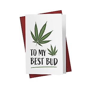 Karto Funny Marijuana Birthday Card for Smoker Friend - Weed Birthday Card - Weed Card for Him Her - Dope Card - Best Friend Weed Weed Best Bud