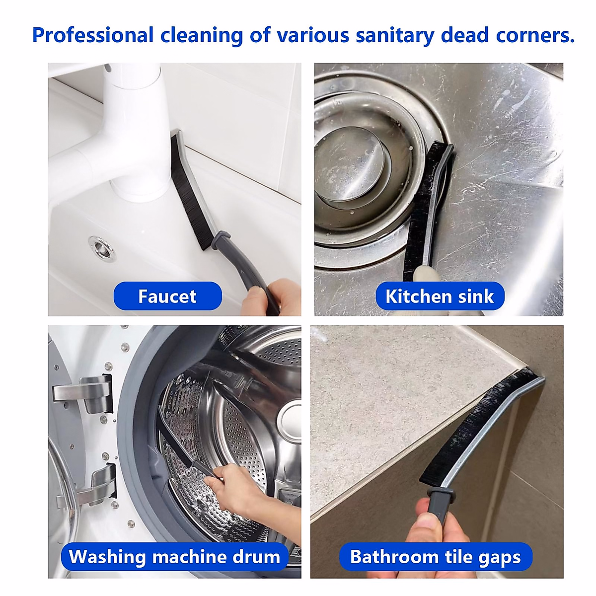 SAPYONY 4Pcs Bathroom Crevice Gaps Cleaning Brush,Clean The Dead Corners of Bathroom Kitchen Tiles, Multifunctional Window Slots, and Brushes,Used for Cleaning Gaps