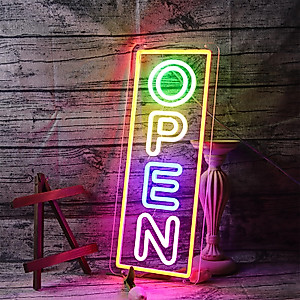 MEFFIAO LED Neon Open Sign for Business, 16.5"x 12" Adjustable Brightness Open Sign, supplied with USB and regulator provided, suitable for party bar salon coffee shop hotel wall decoration neon sign…