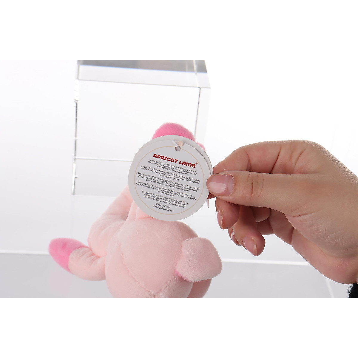 Apricot Lamb Baby Lovey Pig Soft Rattle Toy, Plush Stuffed Animal for Newborn Soft Hand Grip Shaker Over 0 Months (Pink Pig, 6 Inches)