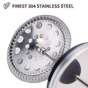 Kitchenexus French Press Coffee Maker, Coffee Press & Tea Maker with Stainless Steel Filter, Portable Glass Coffee Press with 4 Filter Screens 32oz/1000ML, Ideal for Camping Travel