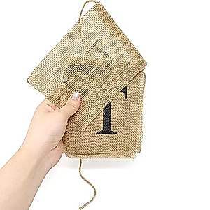 Honbay Gifts Sign Gifts Bunting Banner Vintage Burlap Banner for Wedding Party, Bridal Shower, Baby Shower, Bachelorette Party, Birthday Party,etc (Black)