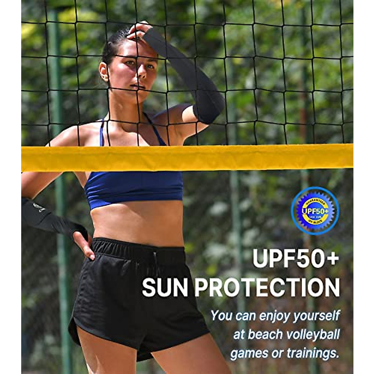 ChinFun Volleyball Arm Sleeves for Girls Women Passing Forearm Sleeve with Pads Kid Youth Adult Volleyball Training Equipment for Protect Arms from Sting 1 Pair Black Size 10 Inches