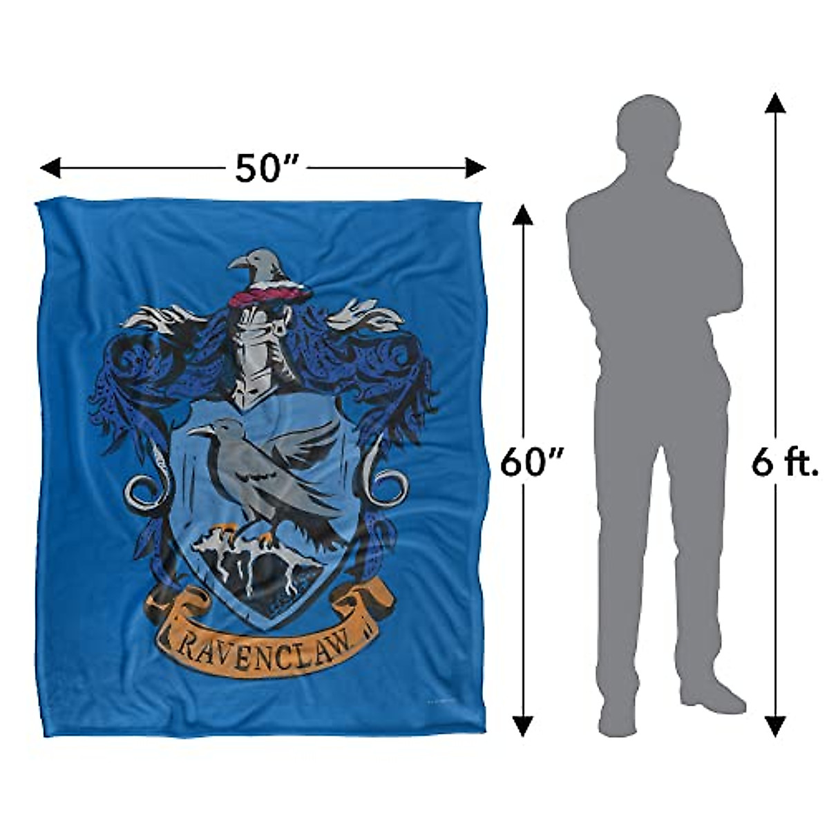 Harry Potter Drawn Ravenclaw Crest Officially Licensed Silky Touch Super Soft Throw Blanket 50" x 60"